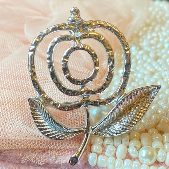 SARAH COV. | Jewelry | Vintage Sarah Cov Silver Tone Modernist Floral ...